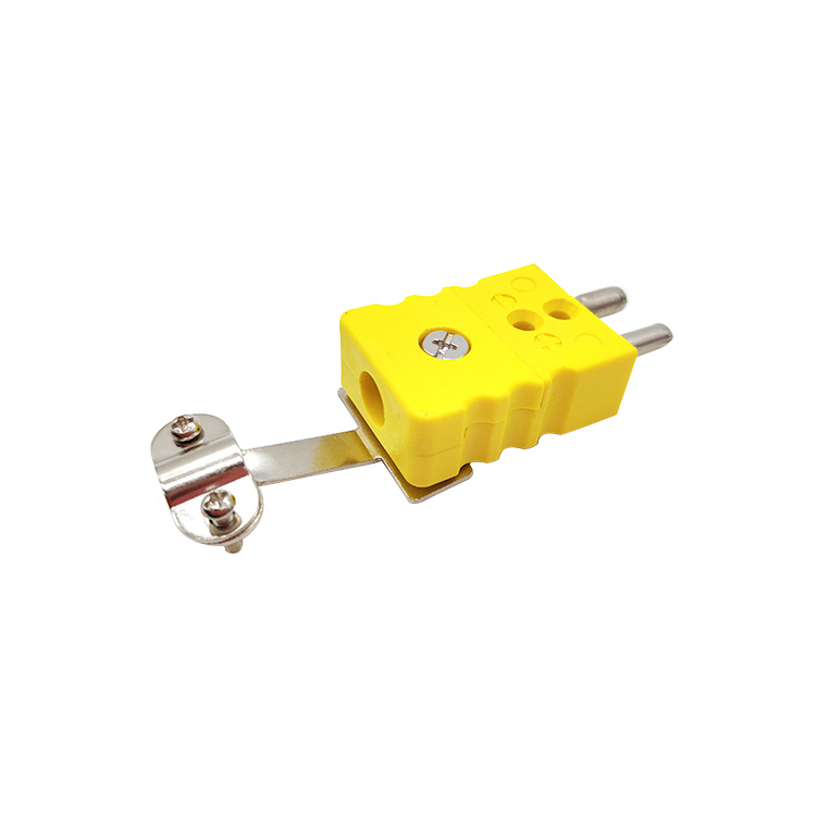 Standard Size Ceramic Round Pin Thermocouple Connector With Metal Cable ...
